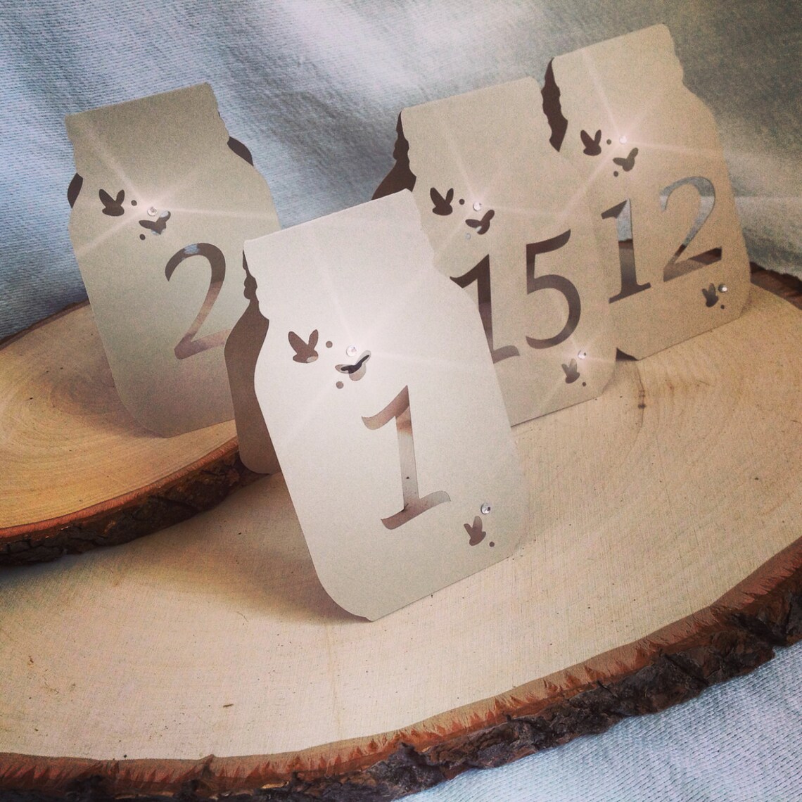 Mason Jar and Fireflies Table Numbers. Set of 10. - Etsy