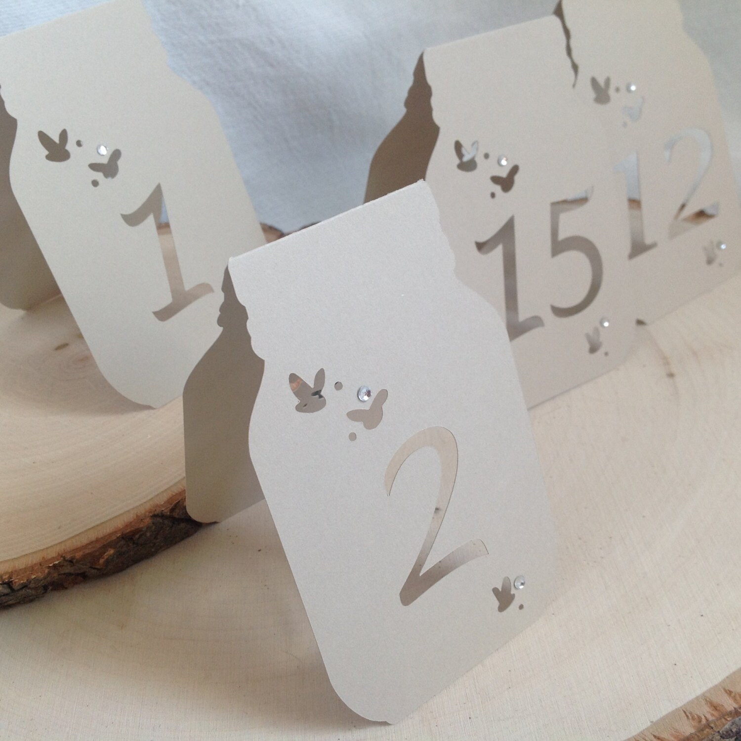 Mason Jar and Fireflies Table Numbers. Set of 10. - Etsy