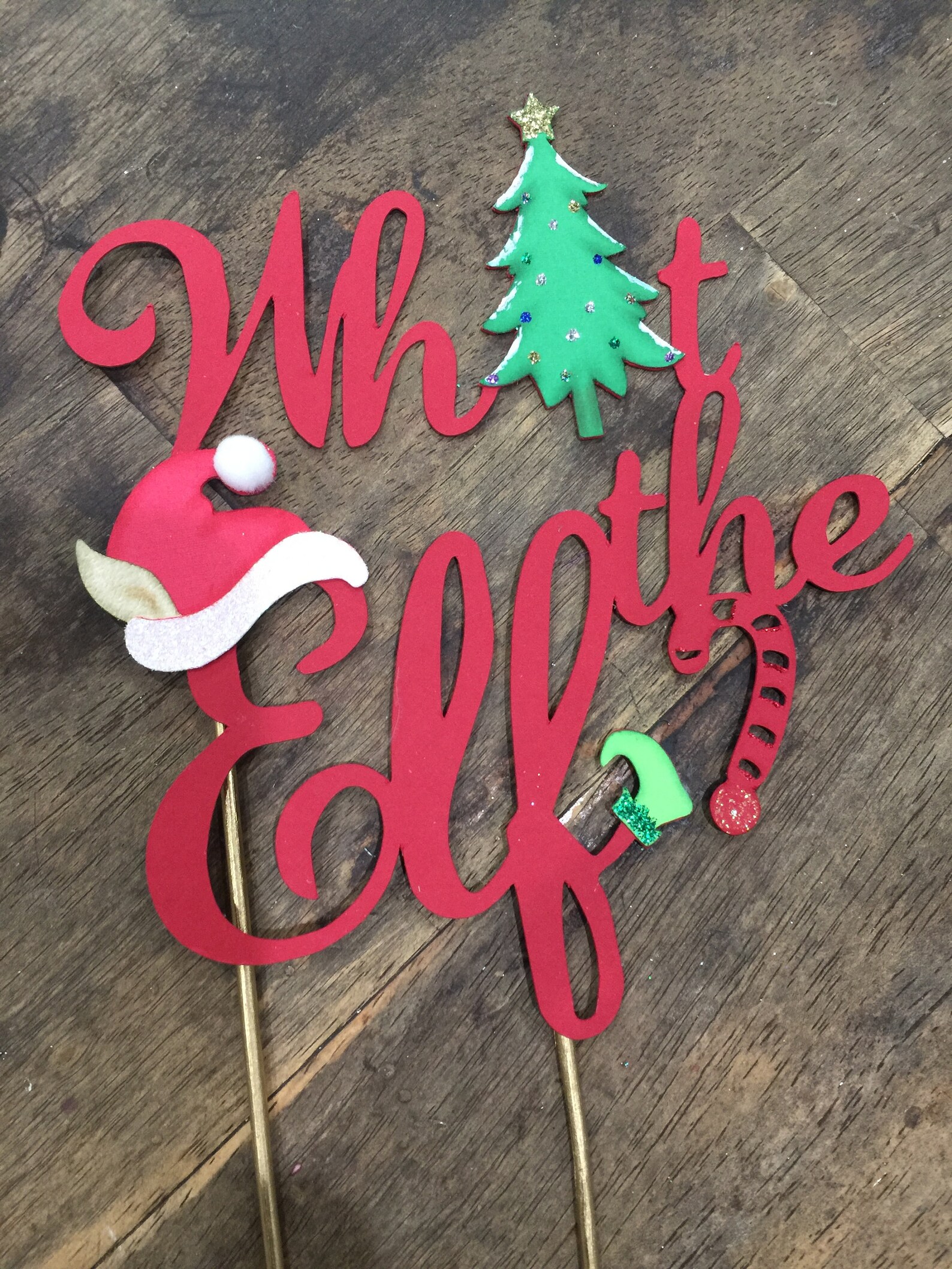 Elf Cake Topper. What the Elf Christmas Cake Topper Holiday | Etsy