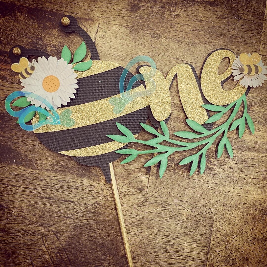 Bee Cake Topper. Bee One Cake Topper. Bee Birthday Party - Etsy
