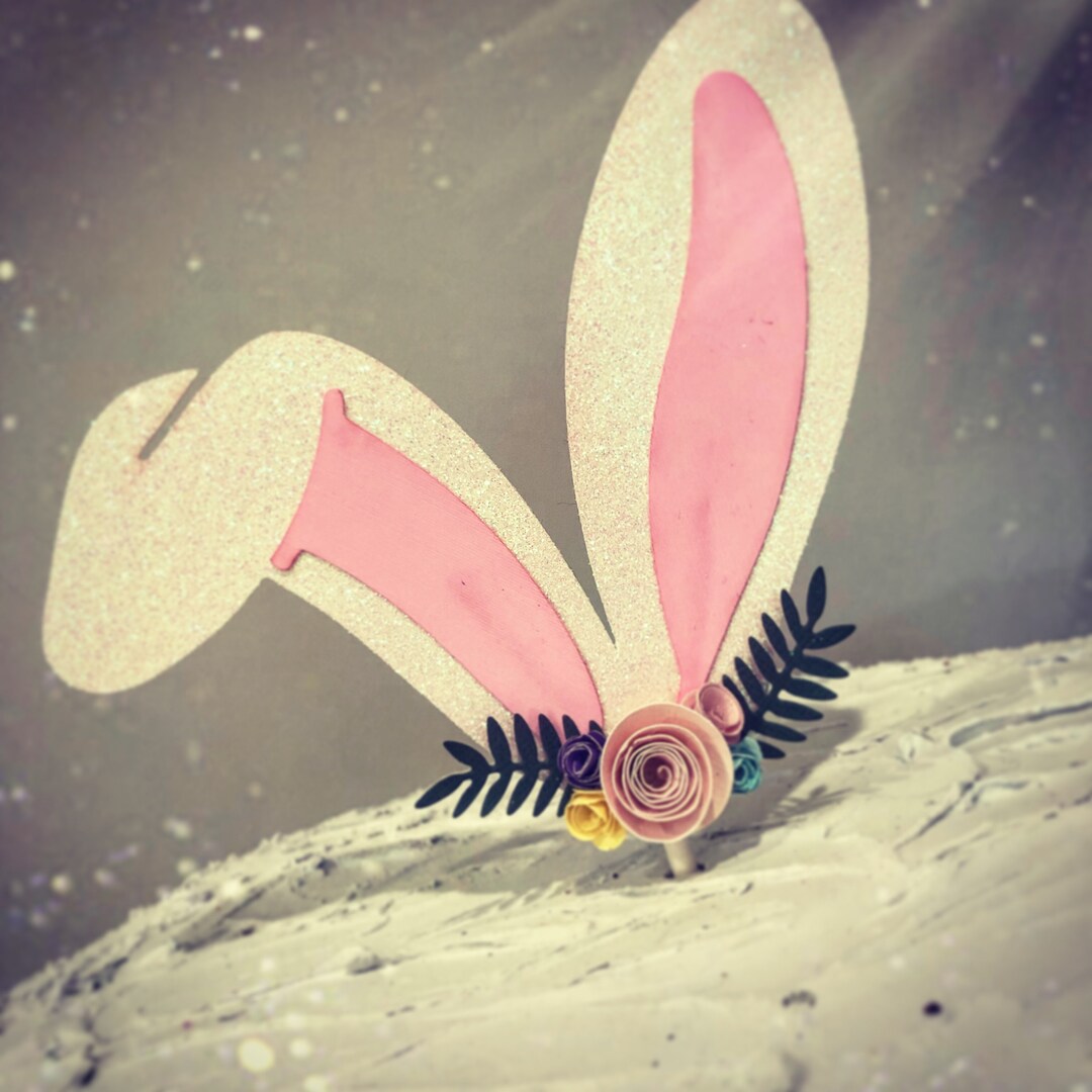 Bunny Cake Topper. Bunny Ears Cake Topper. Easter Cake Topper. - Etsy