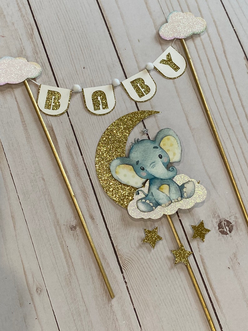 Baby Elephant cake topper. Baby Shower Cake Topper. Little | Etsy