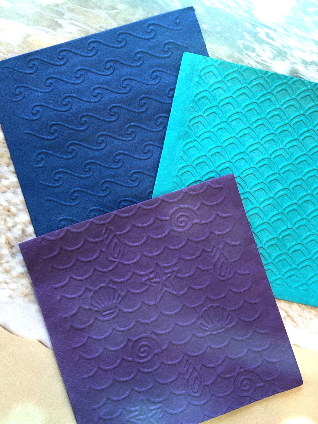 Mermaid Party Napkins. Mermaid Baby Shower. Under the Sea Napkins. Set ...