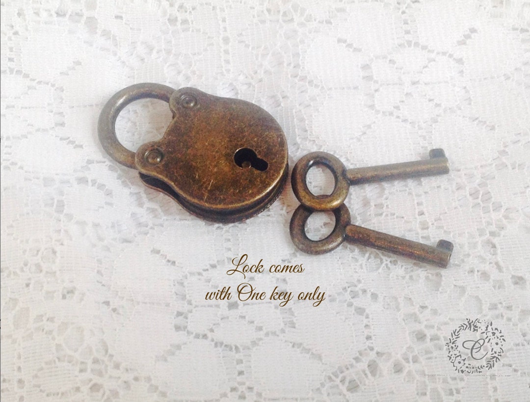 Mini Antique Brass Padlock: Decorative Lock With Key (1.5 Inch) - Etsy