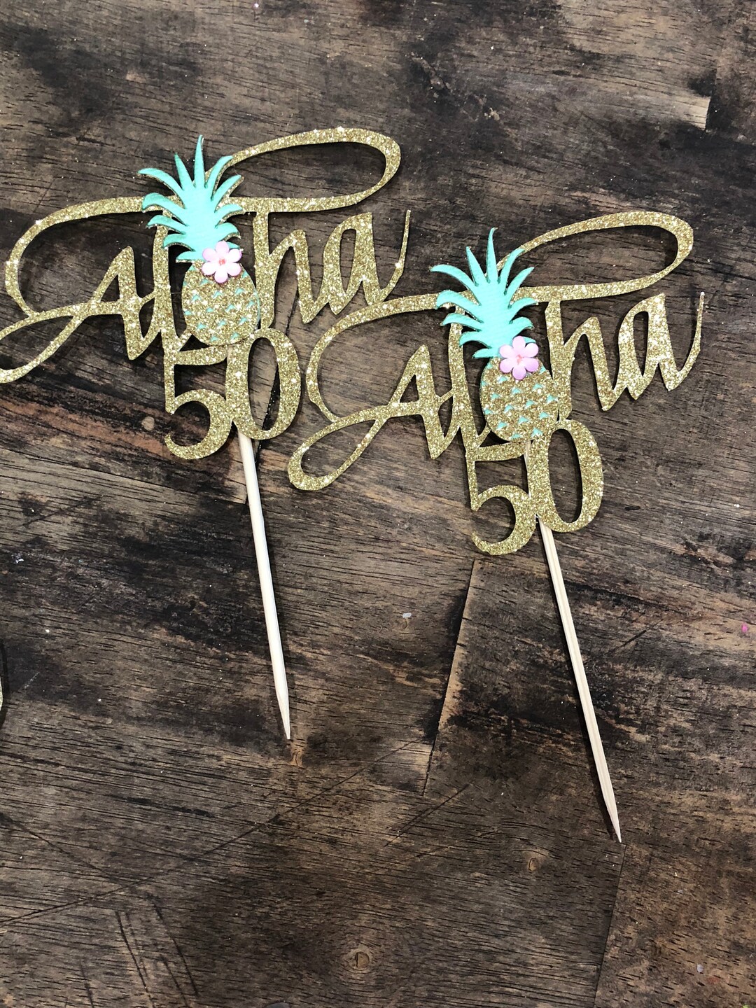 Luau Cupcake Toppers. Aloha Birthday Cupcake Toppers. Set of 12 - Etsy