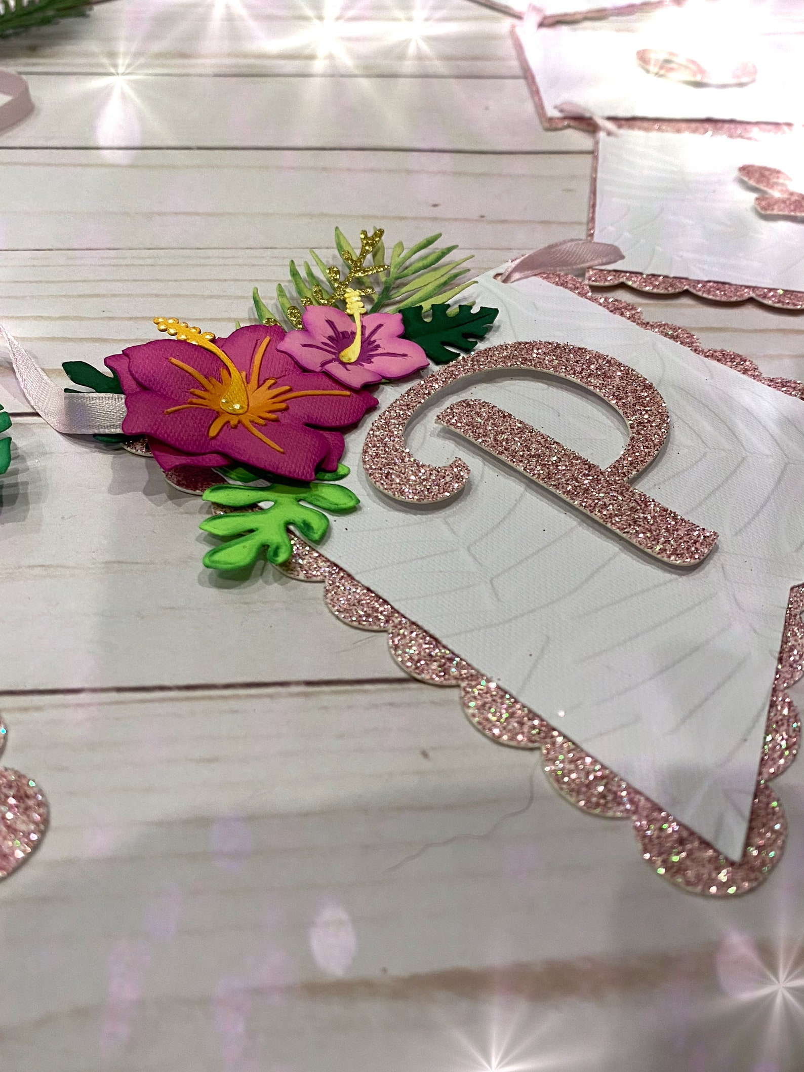 Tropical Happy Birthday Banner. Aloha birthday banner. | Etsy