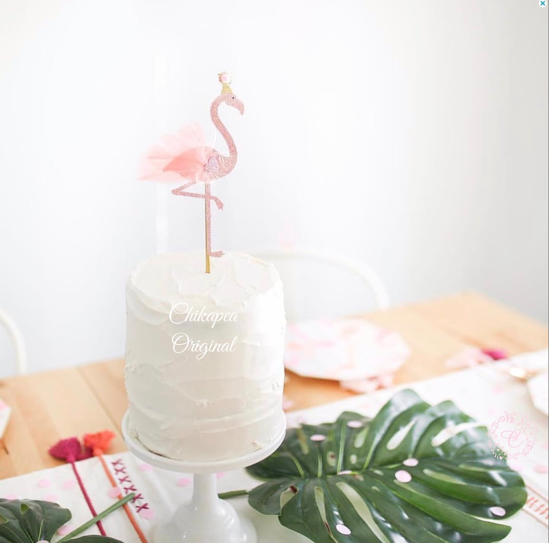 Flamingo Cake Topper. Customizable First Birthday Cake Topper, Boho ...