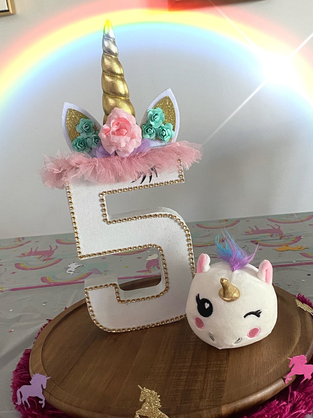 Unicorn Theme Number Photo Prop. Unicorn Party Decoration - Etsy