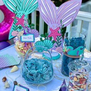 Mermaid Party Food Labels, Candy Station, Buffet Labels - Set of 6 - Etsy