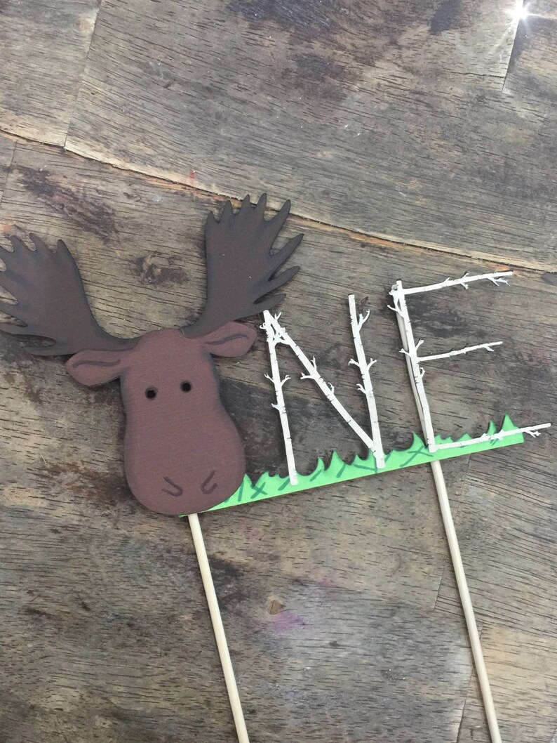 Moose Cake Topper. First Birthday Wild One Cake Topper | Etsy