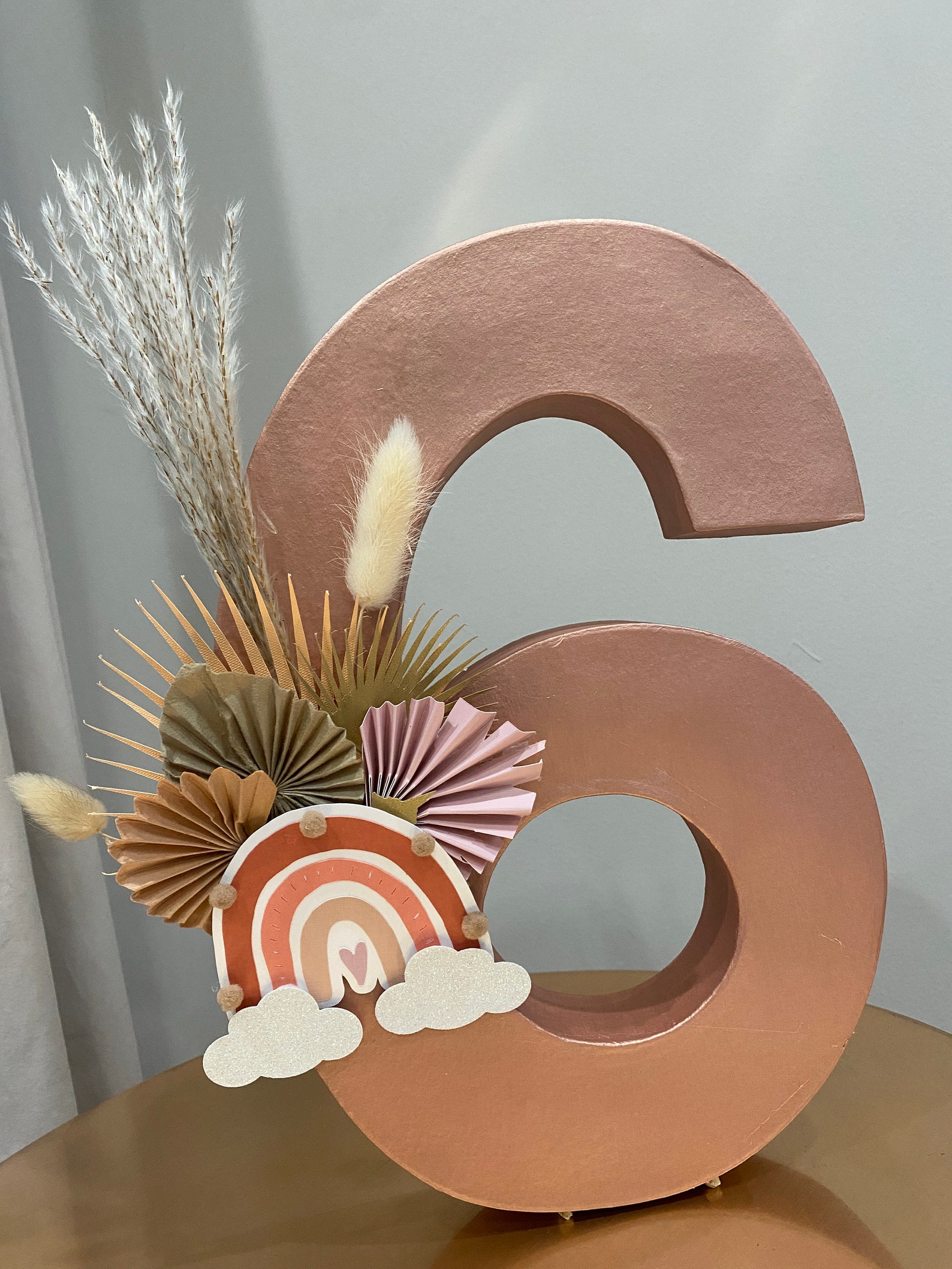 Rainbow Boho Number Photo Prop. Rainbow Party Decoration. - Etsy