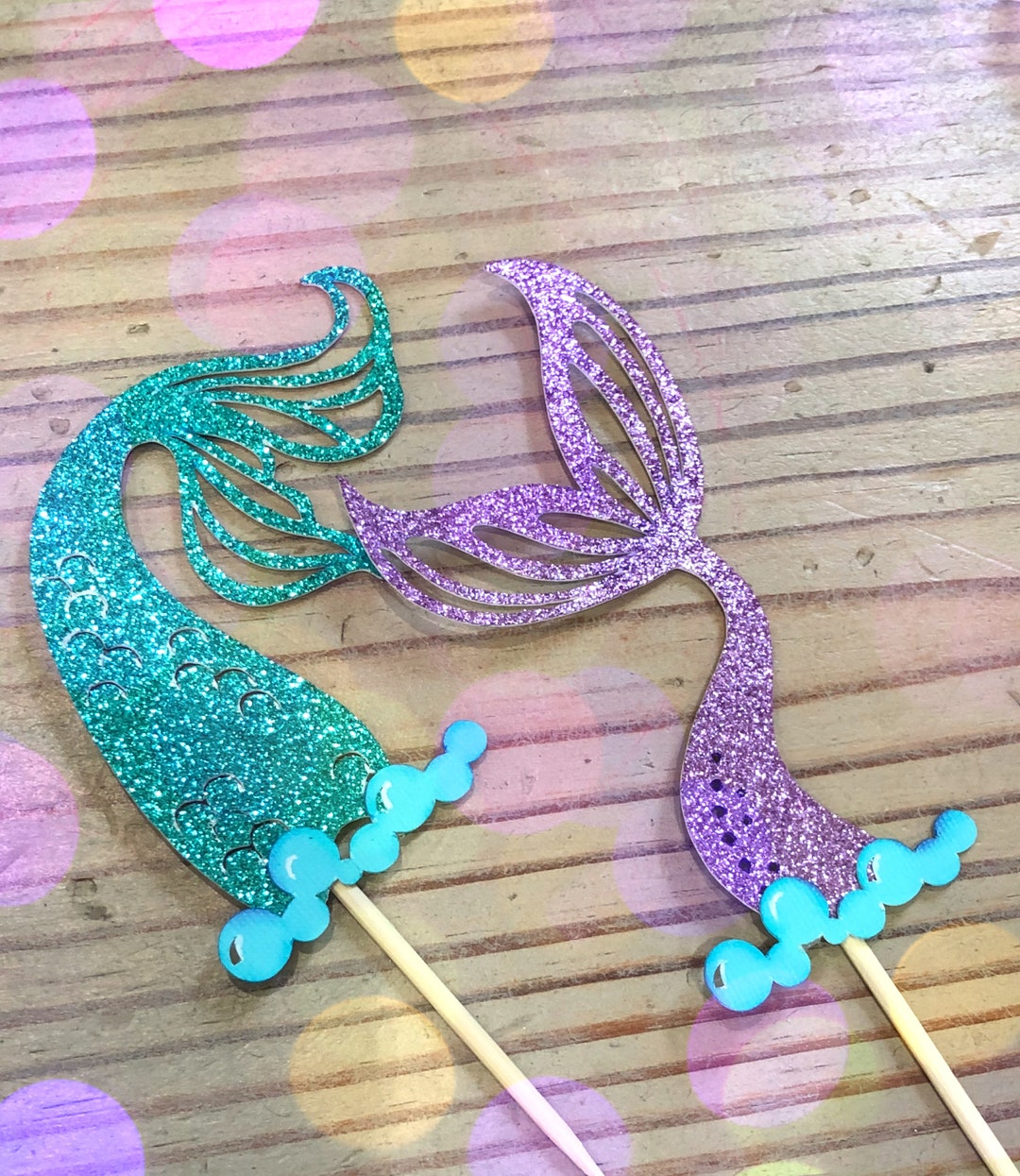 Glitter Mermaid Tail Cupcake Toppers: Under the Sea Party, Set of 12 - Etsy