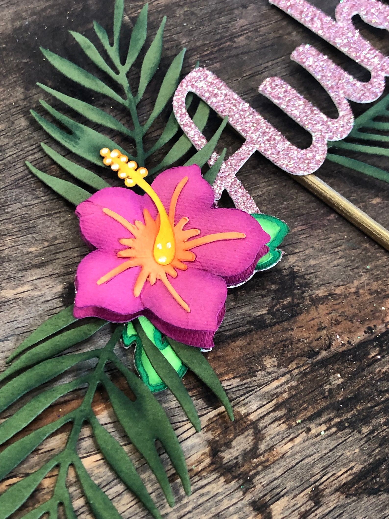 Aloha Cake Topper Tropical Birthday Luau Birthday Cake Etsy