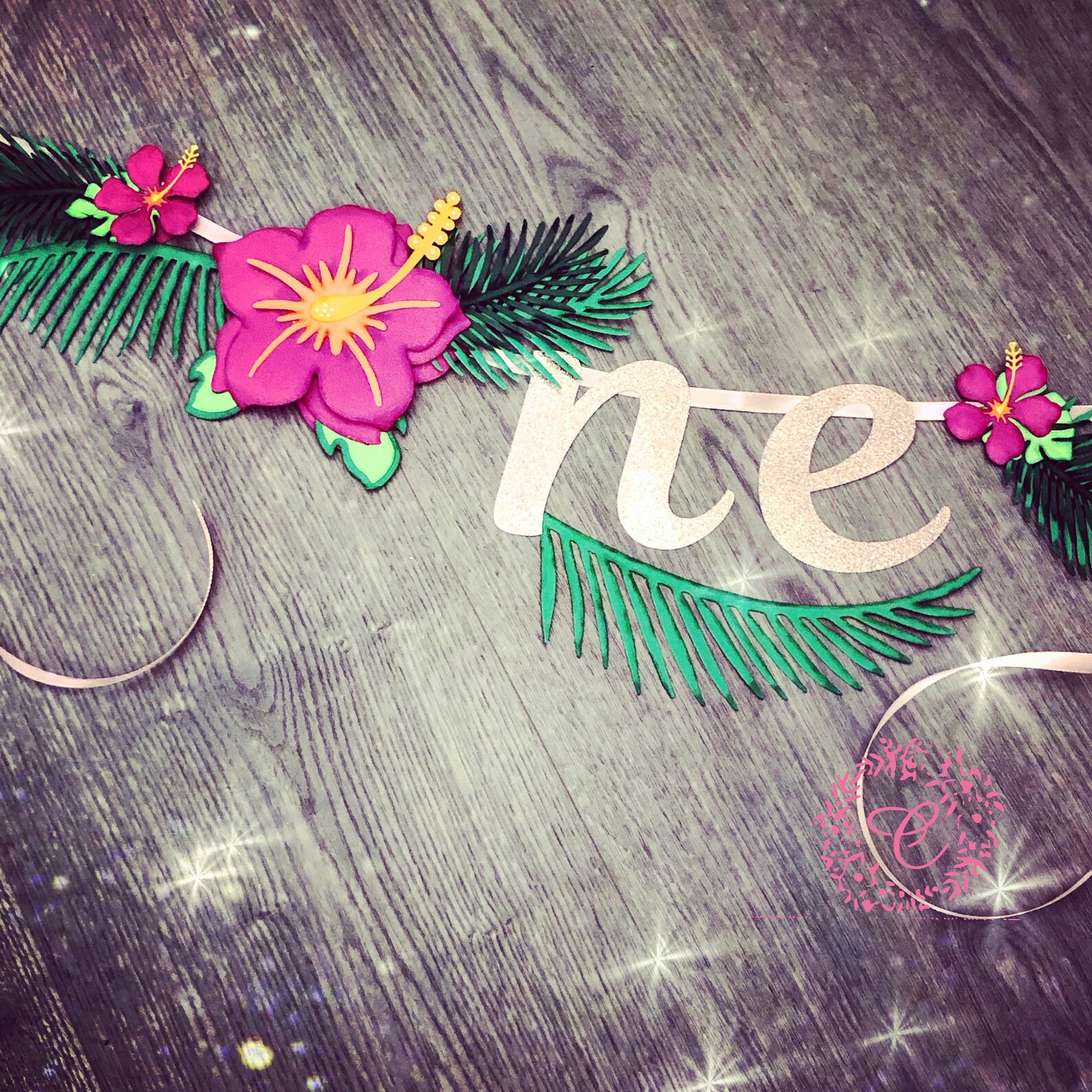 Tropical Happy Birthday Banner. Aloha birthday banner. | Etsy