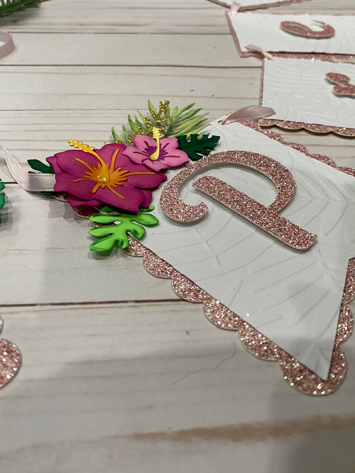 Tropical Happy Birthday Banner. Aloha birthday banner. | Etsy