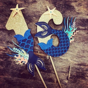 Mermaid Cake Topper. Mermaid Tail Cake Topper. Under the Sea Birthday ...