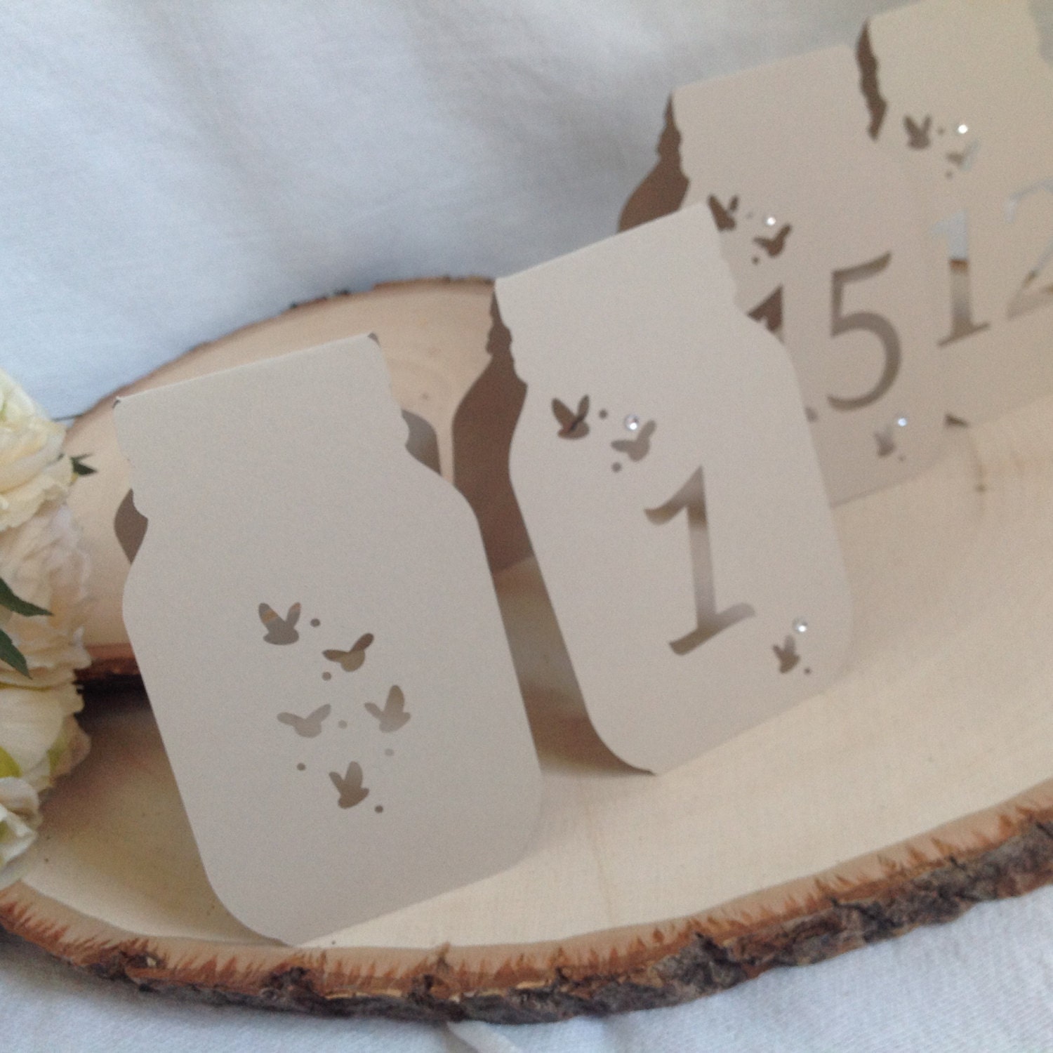Mason Jar and Fireflies Table Numbers. Set of 10. - Etsy