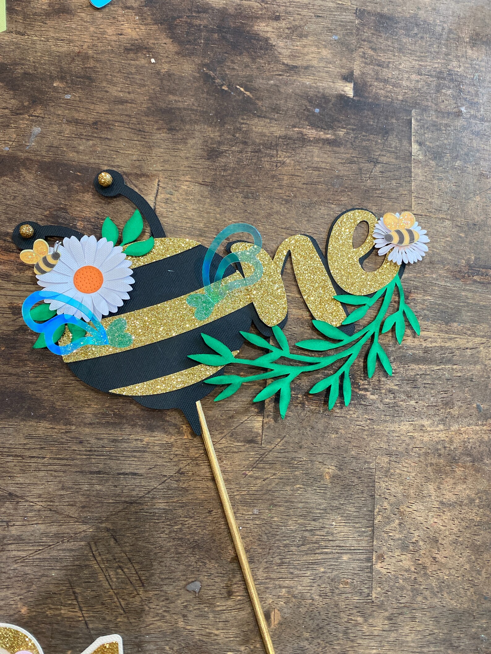 Bee Cake Topper. Bee One Cake Topper. Bee Birthday Party - Etsy