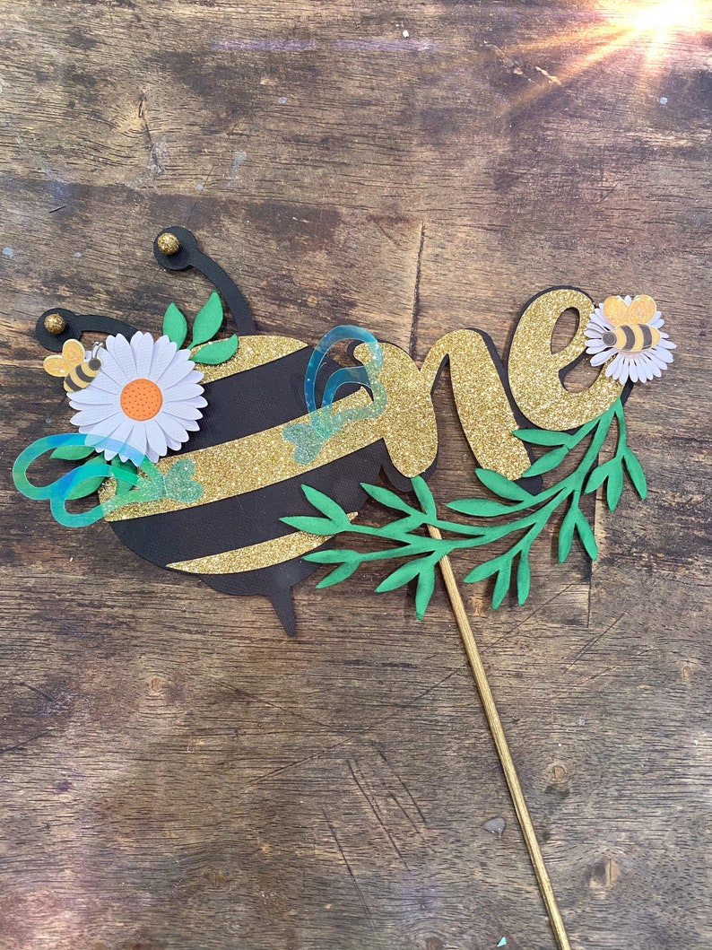 Bee cake topper. Bee One Cake Topper. Bee birthday party | Etsy