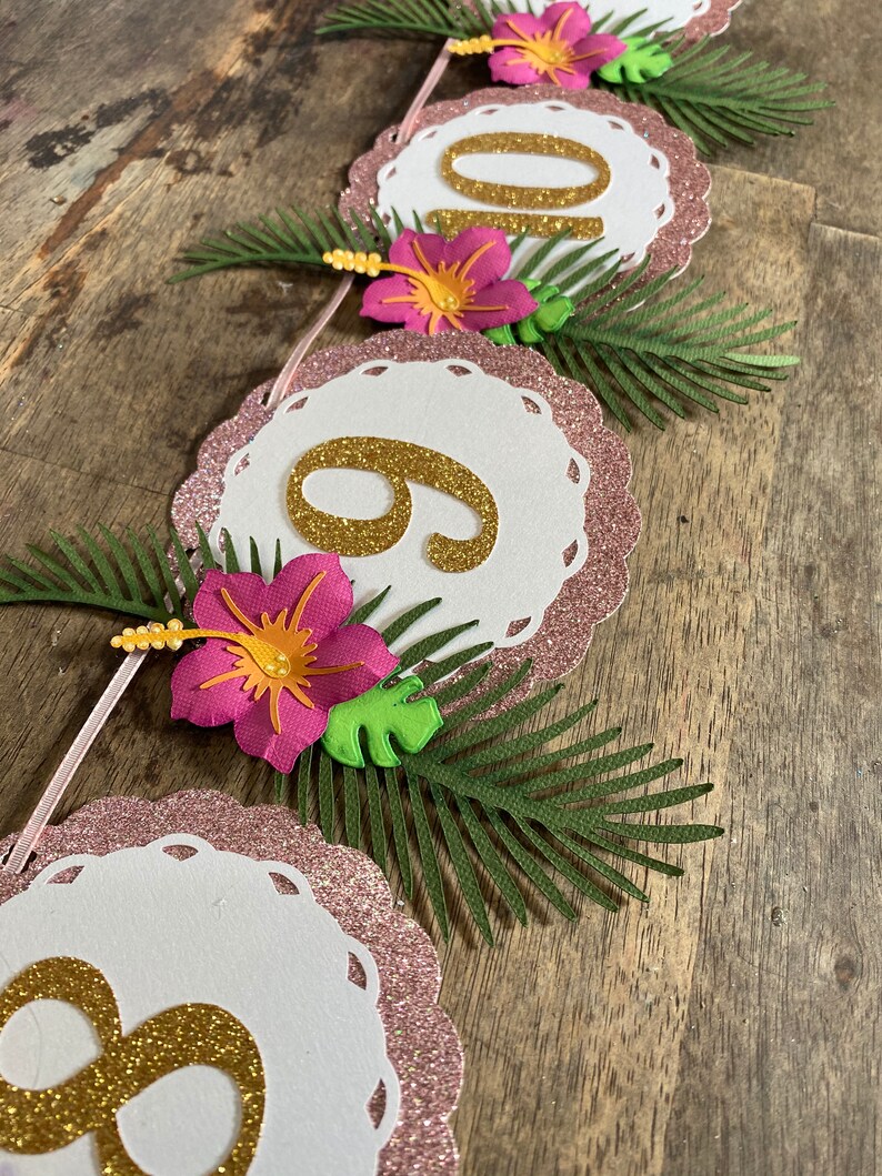 Milestone Banner. Aloha Monthly Banner. Tropical Birthday. | Etsy