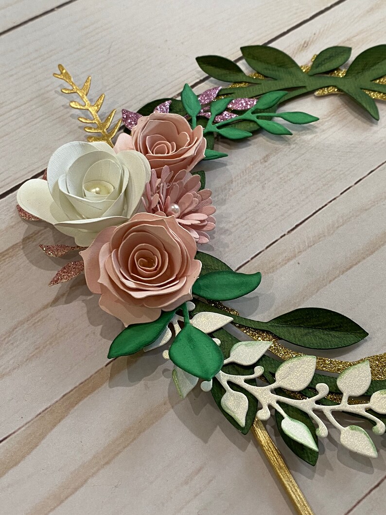 Flower Wreath Birthday Cake Topper | Etsy