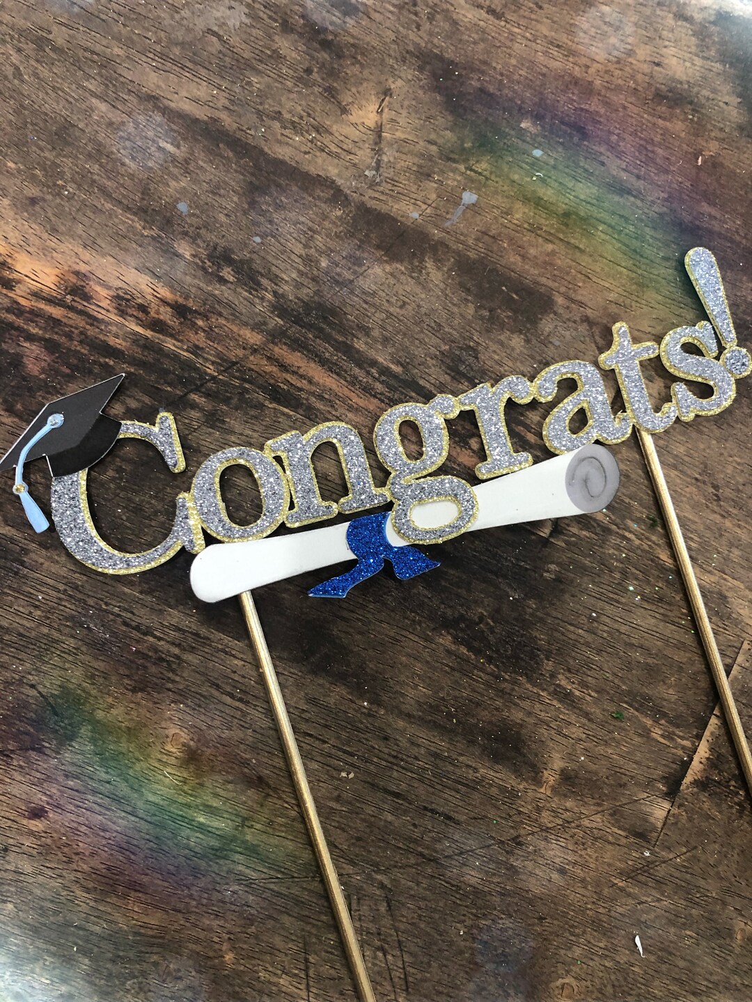 Graduation Cake Topper: Congrats Celebration Decor - Etsy