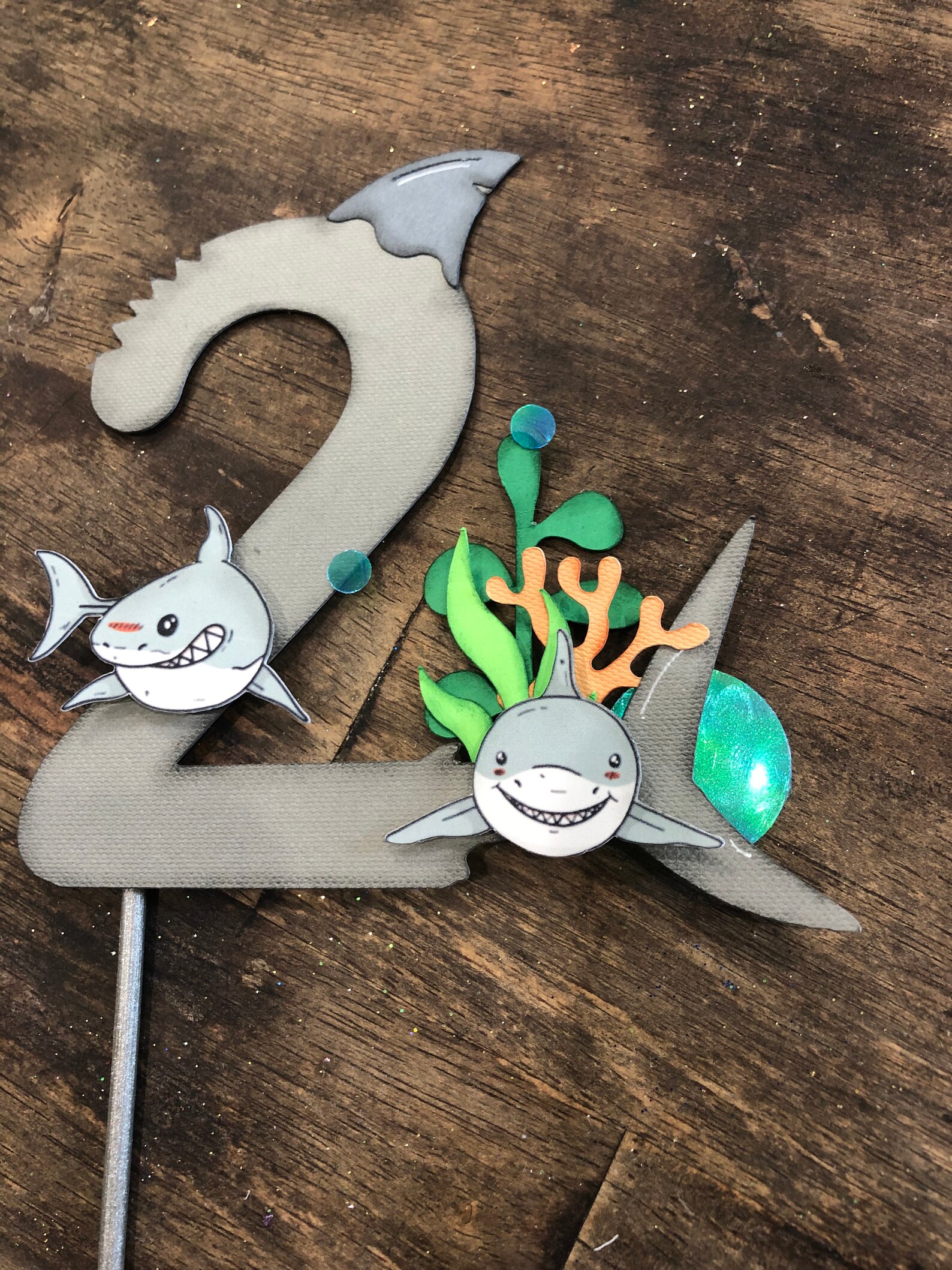 Shark Number Cake Topper. Shark Birthday Cake Topper. Shark - Etsy
