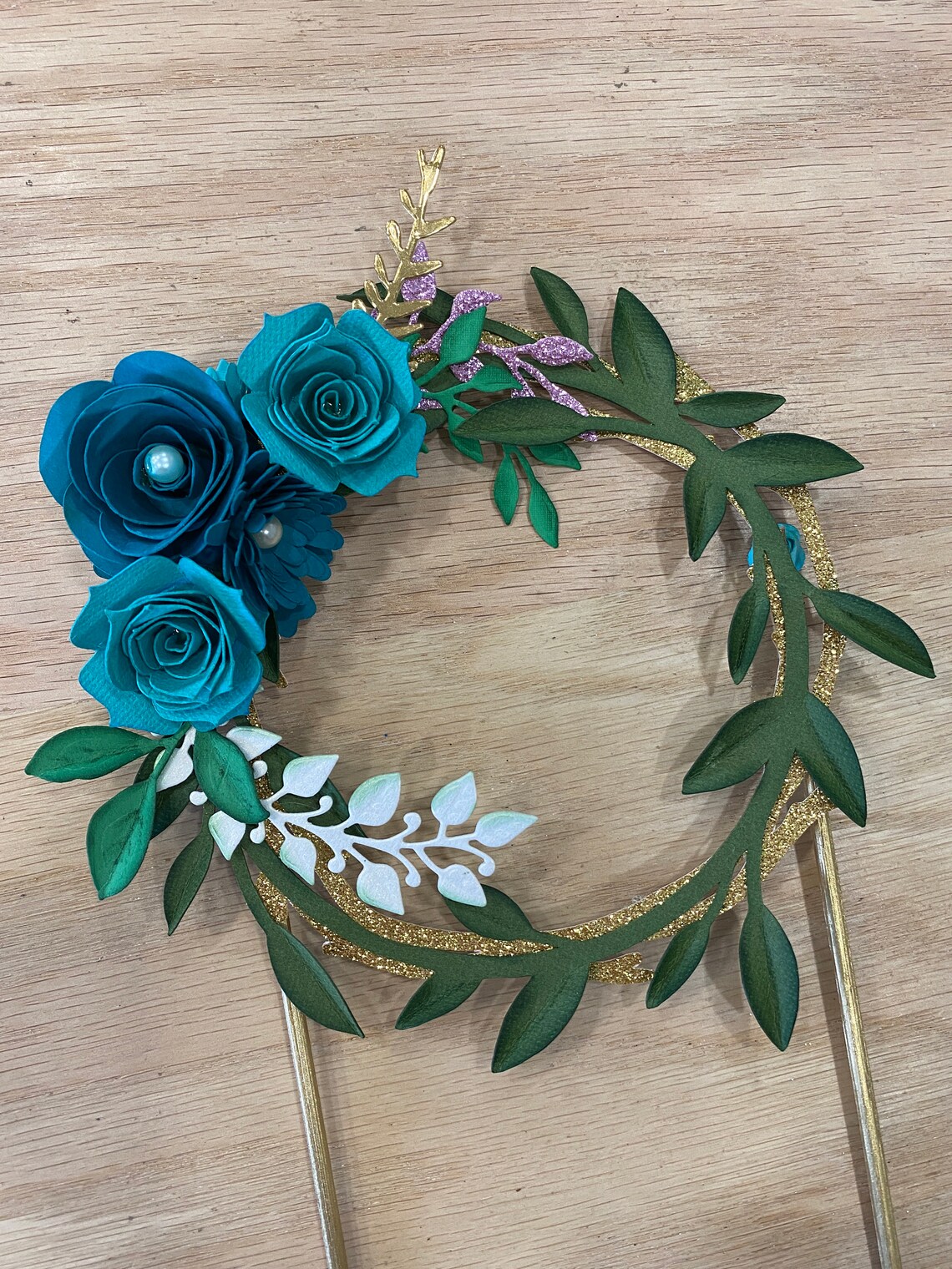 Flower Wreath Birthday Cake Topper - Etsy