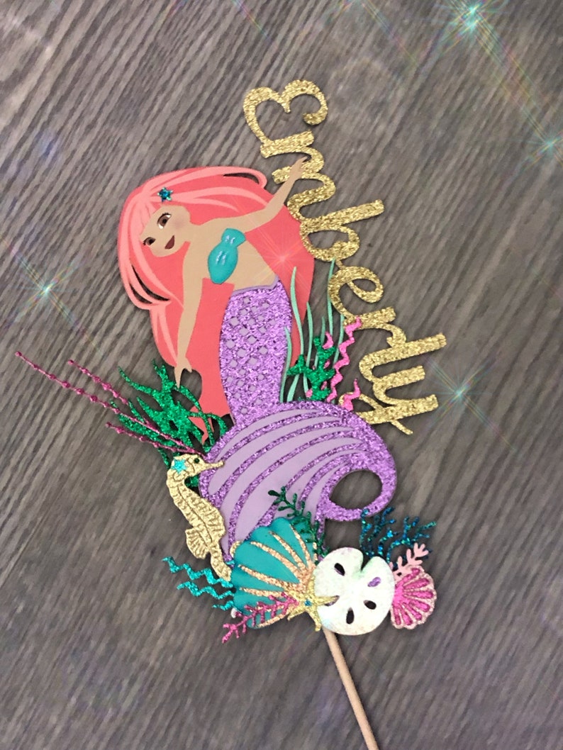 Personalized Mermaid Cake Topper: Under the Sea Party Decor - Etsy