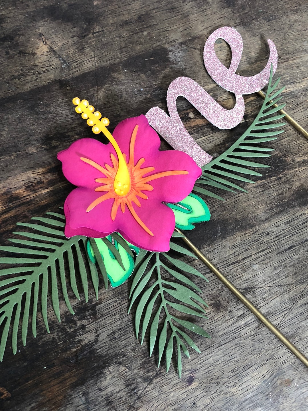 Aloha Cake Topper. Tropical Birthday. Luau First Birthday Cake Topper ...