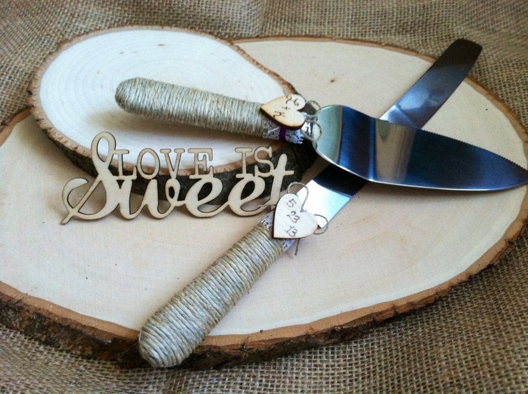 The Original, Wedding Cake Server Set, Personalized Rustic Wedding Cake ...