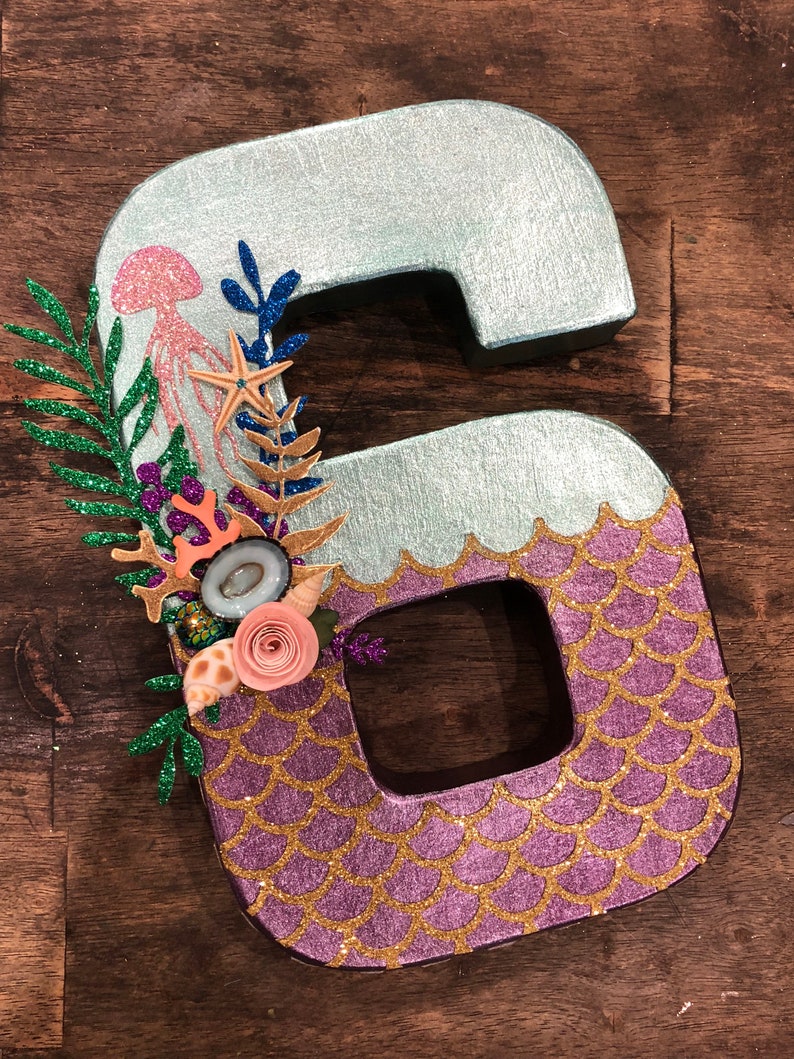 Mermaid Theme Number Photo Prop. Mermaid Party Decoration - Etsy