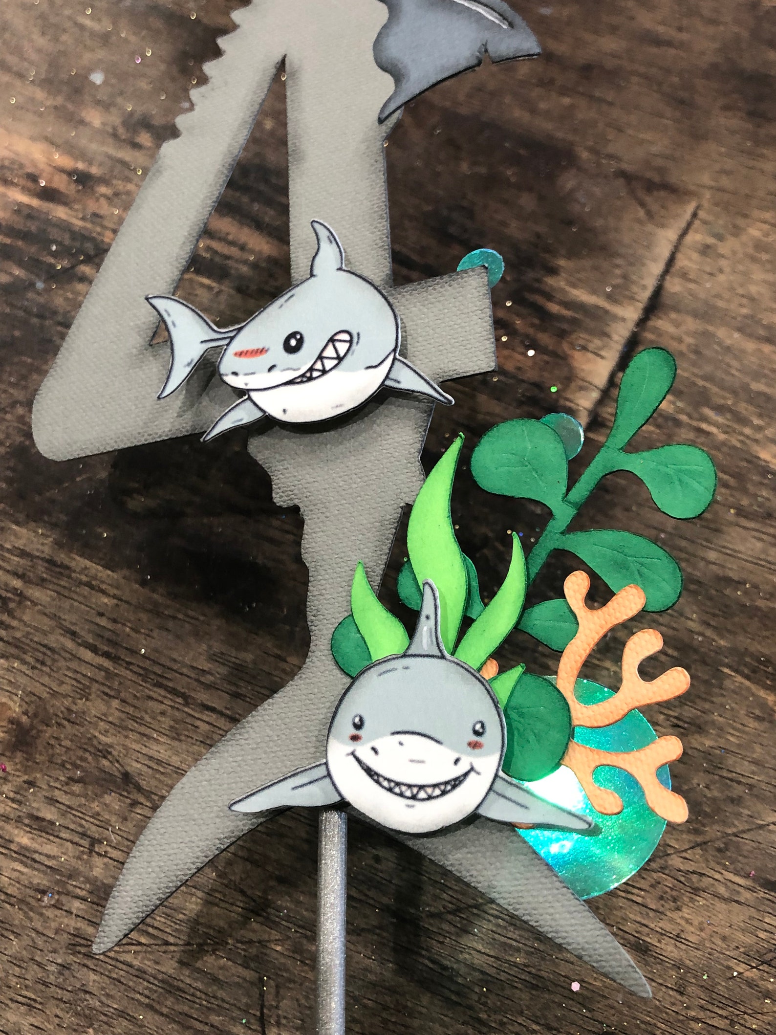 Shark Number Cake Topper. Shark Birthday Cake Topper. Shark - Etsy