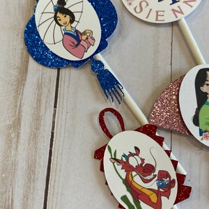 Mulan Cupcake Toppers. Mulan Inspired Toppers. Mulan Birthday Party ...