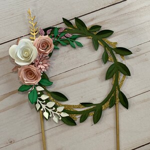 Flower Wreath Birthday Cake Topper - Etsy
