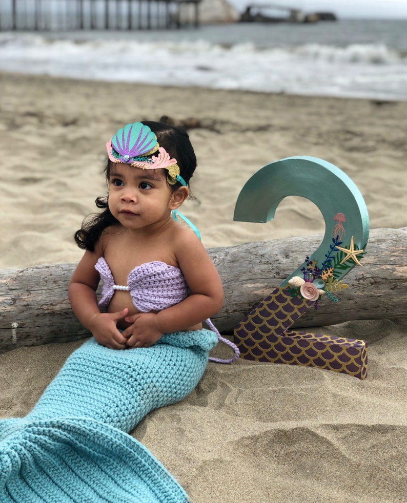 Mermaid Theme Number Photo Prop. Mermaid Party Decoration - Etsy