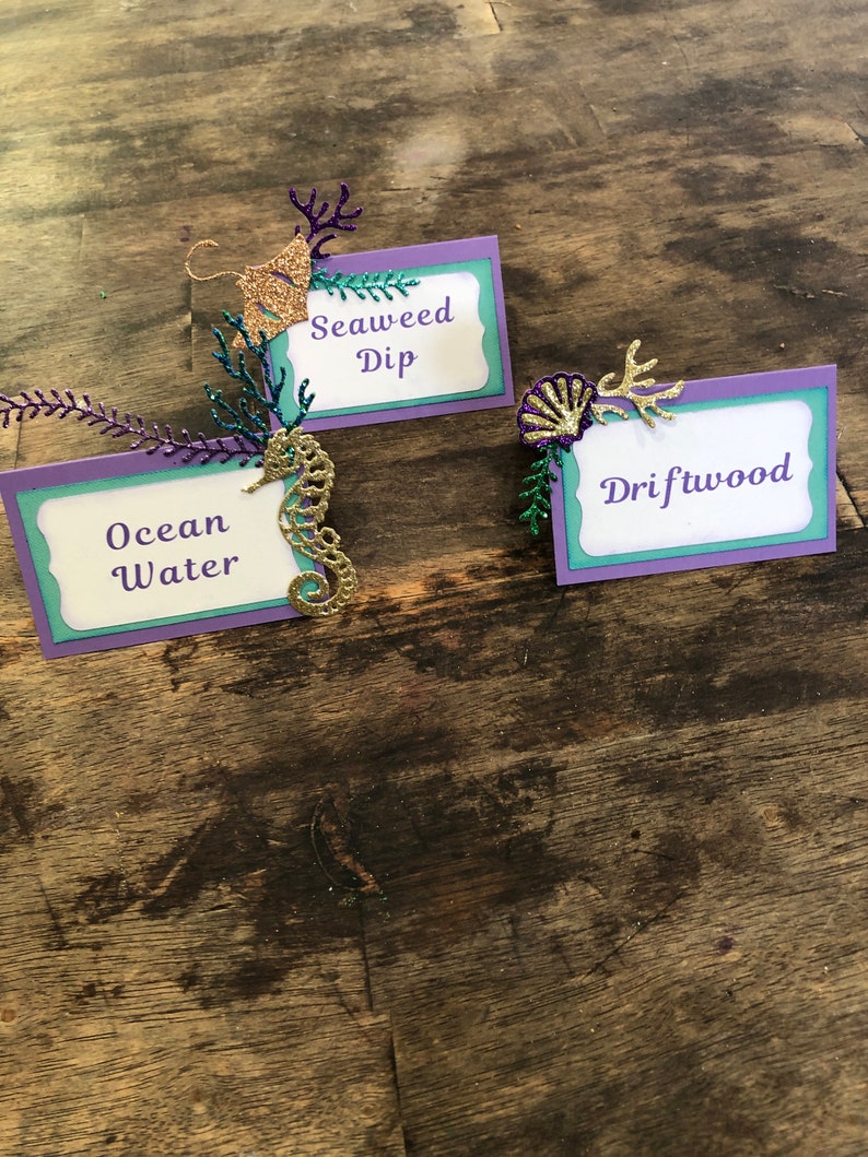 Mermaid party Food labels Candy Station Buffet Labels Set | Etsy