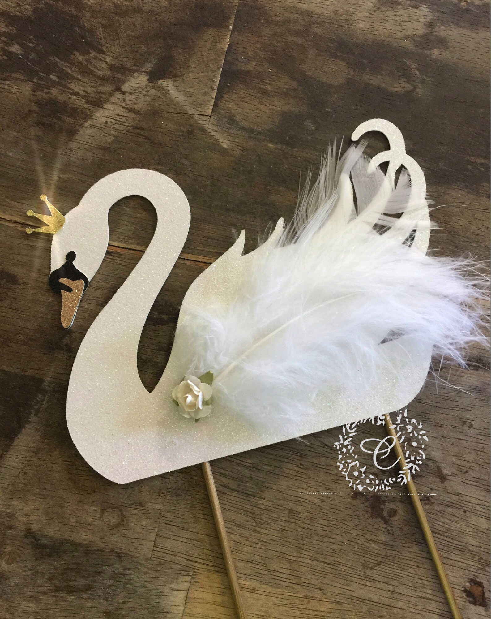 Original Design Swan Cake Topper. First Birthday Cake Topper - Etsy