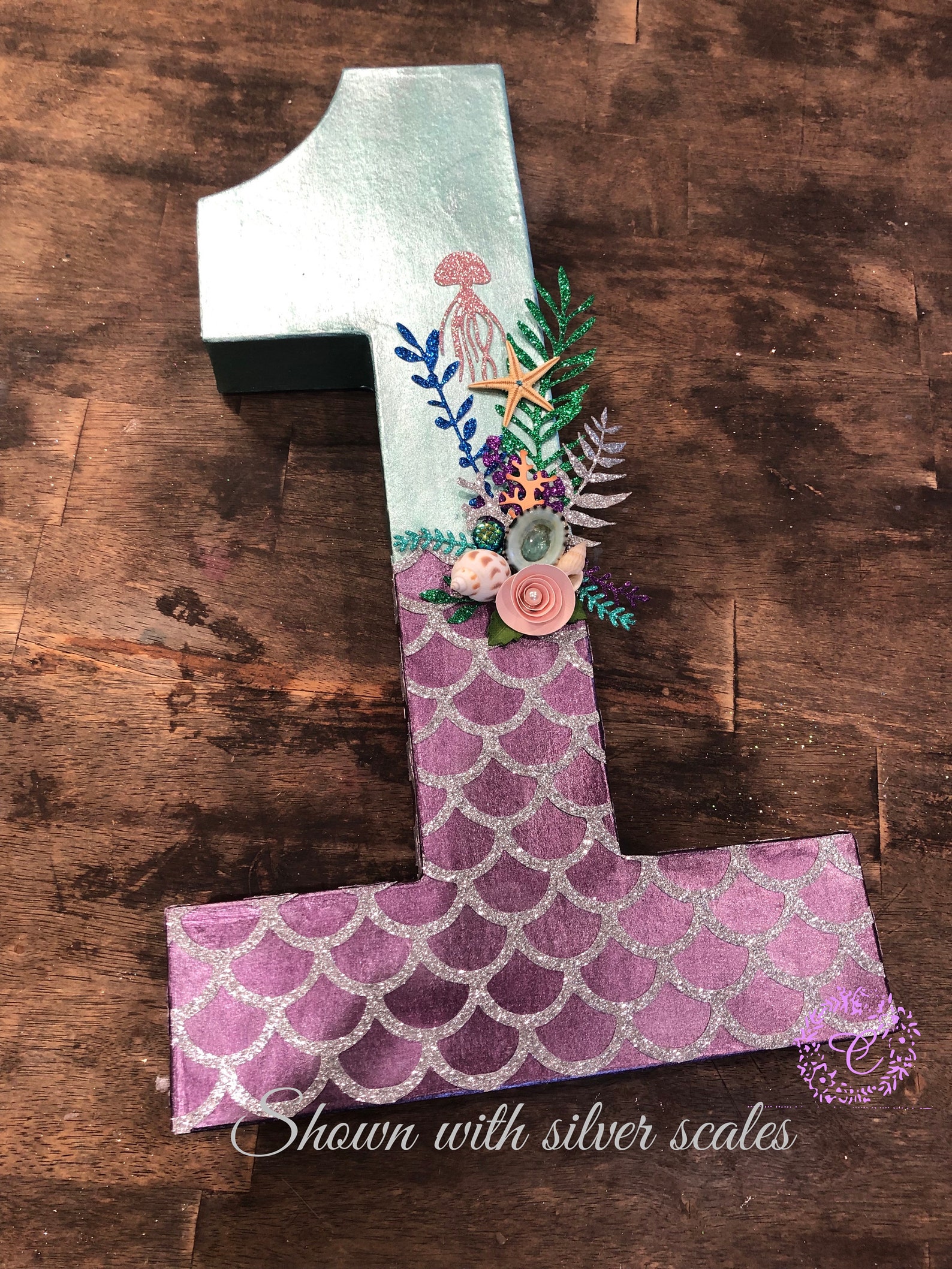 Mermaid Theme Number Photo Prop. Mermaid Party Decoration - Etsy