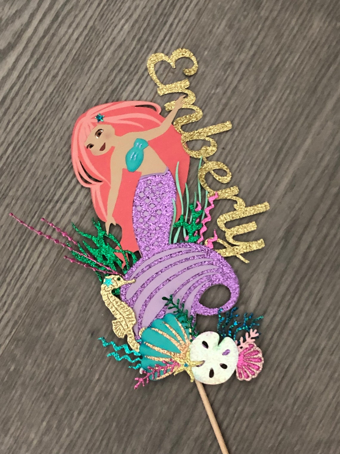 Personalized Mermaid Cake Topper: Under the Sea Party Decor - Etsy