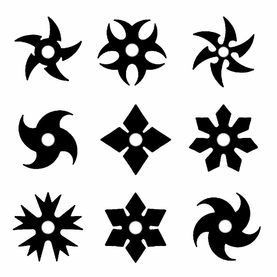 Ninja Stars Tattoo - Printable - Ninja Star - Ninja Throwing Knife ...