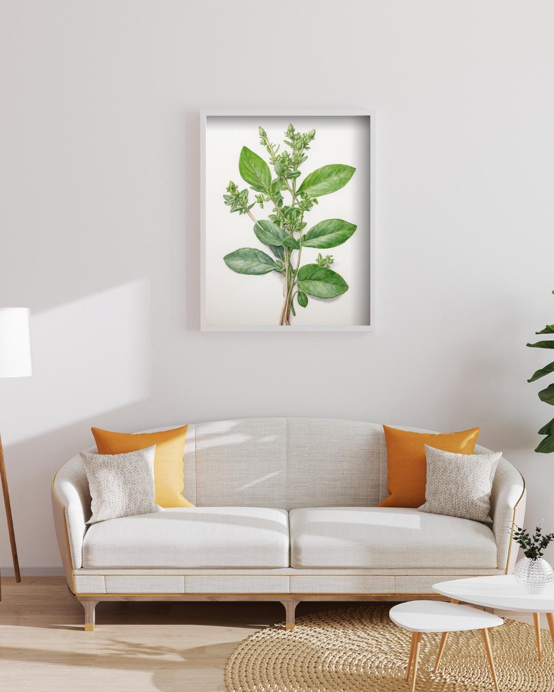 Oregano Herb Wall Art - Watercolor Botanical Print - Kitchen Greenery ...