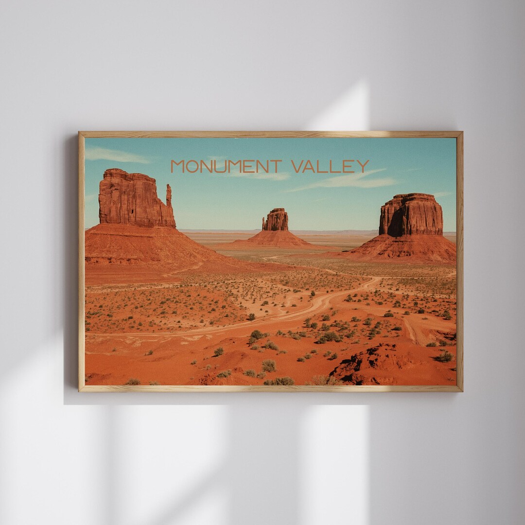Monument Valley Retro Travel Poster: Vintage Desert Art (digital ...
