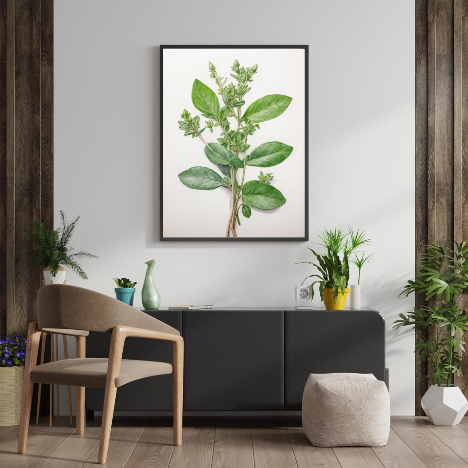 Oregano Herb Wall Art - Watercolor Botanical Print - Kitchen Greenery ...