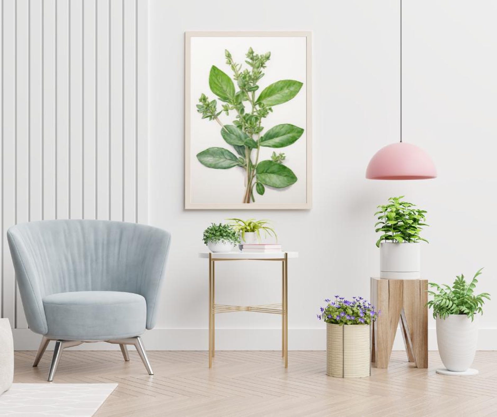 Oregano Herb Wall Art - Watercolor Botanical Print - Kitchen Greenery ...