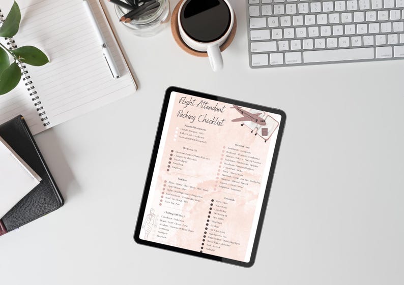 Flight Attendant Packing Checklist, Download, Printable A4 - Etsy