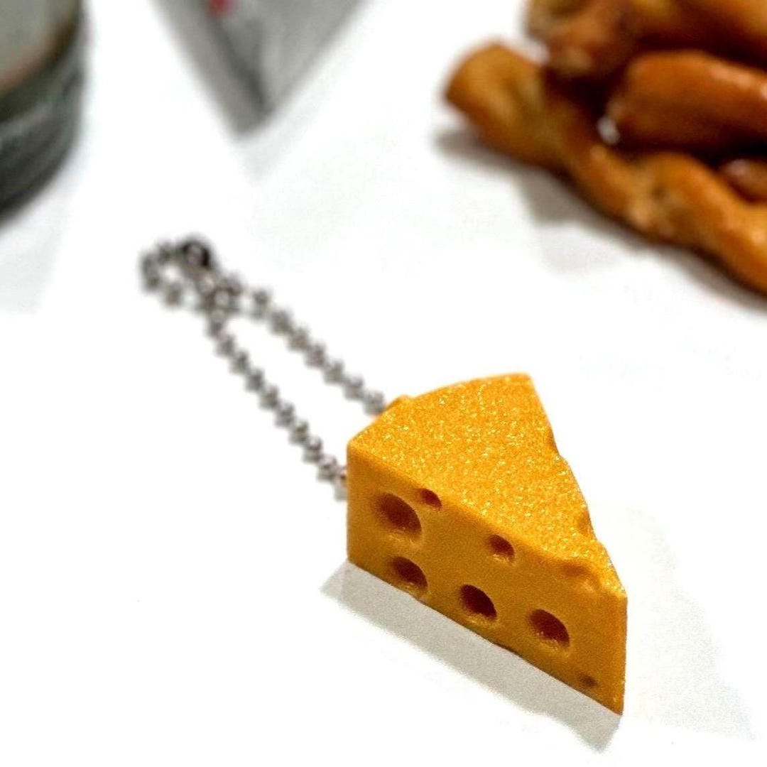 Cheese Keychain - Cute Cheddar Wedge Charm, Funny Gift for Cheese ...