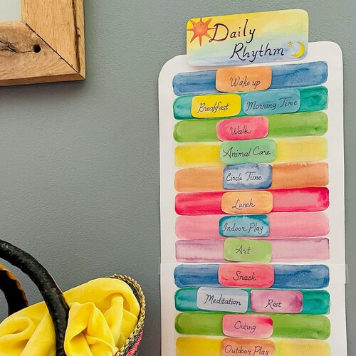 Daily Rhythm Chart Printable Planner Schedule Watercolor - Etsy