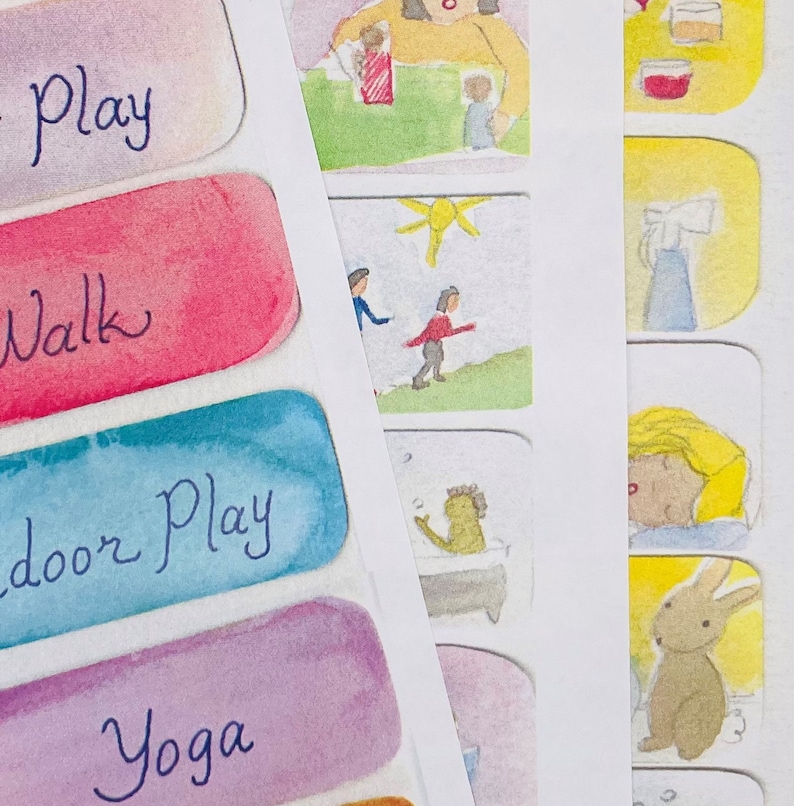 Daily Rhythm Chart Printable Planner Schedule Watercolor Digital ...