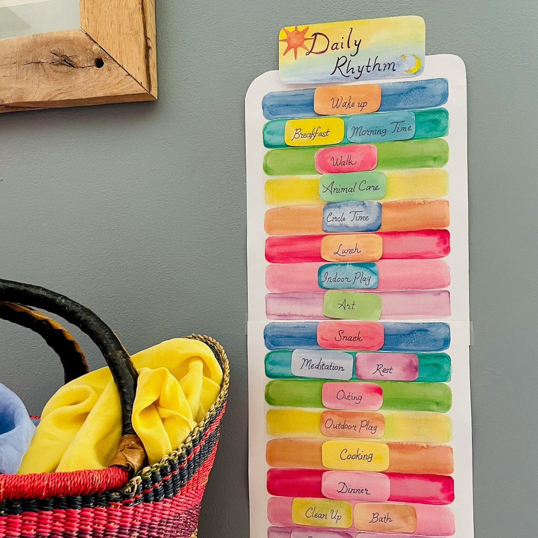 Daily Rhythm Chart - Printable Planner Schedule - Watercolor - Digital ...